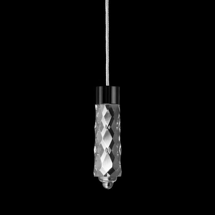 Black Nickel Glass light cord pull with cord - Blind acorn Acrylic drop ...